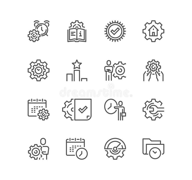 Set of Management Related Icons. Stock Vector - Illustration of ...