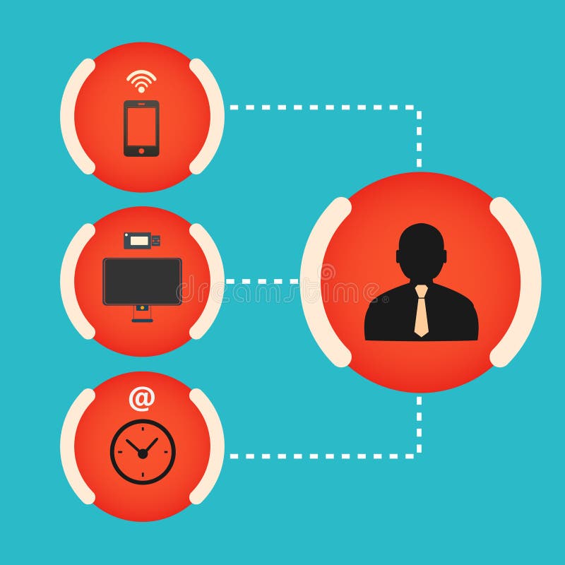 Set Manager Computer, Smartphone and Watch Eps Stock Vector ...