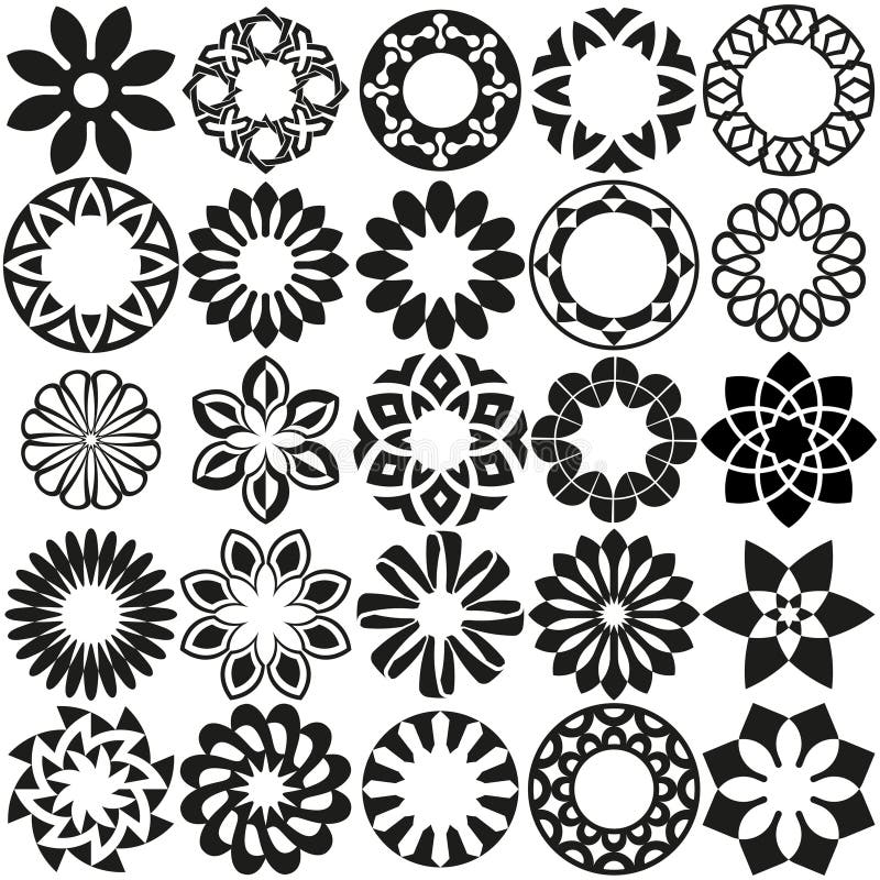 Collection of Simple Mandala Icons. Ideal for Logos and Other ...