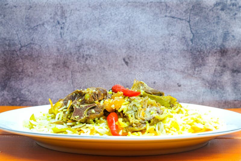 Set of Mandy Lamb Rice on the Table. Stock Photo - Image of traditional ...