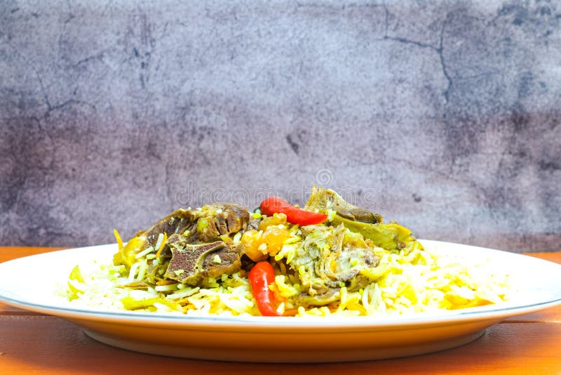 Set of Mandy Lamb Rice on the Table. Stock Photo - Image of delicious ...