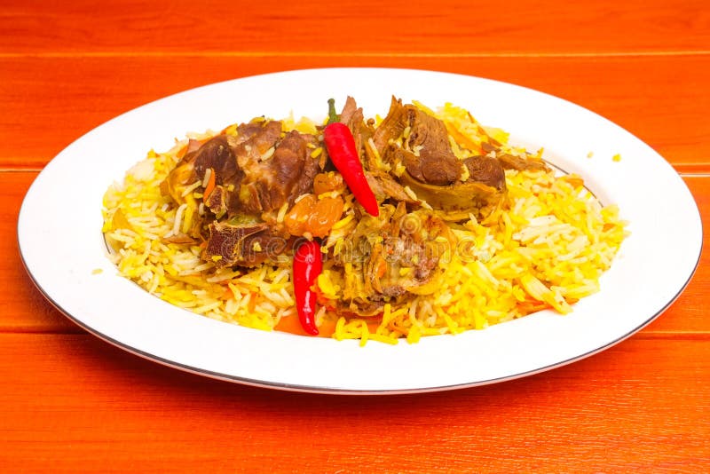 Set of Mandy Lamb Rice on the Table. Stock Photo - Image of tradition ...