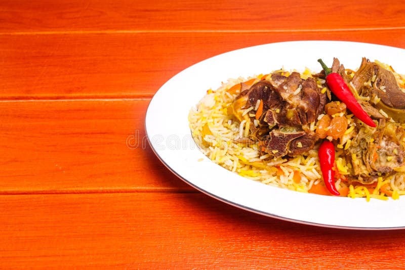 Set of Mandy Lamb Rice on the Table. Stock Photo - Image of traditional ...