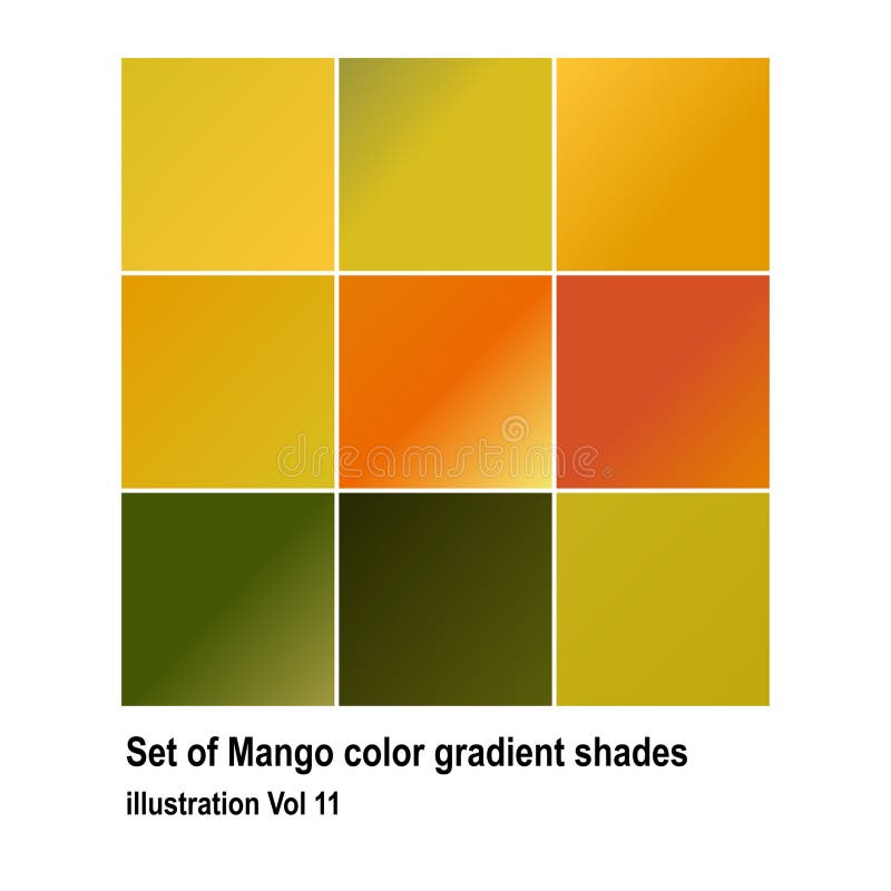 Set of Mango Color Gradient Shades Illustration Vol 11 Stock Vector ...