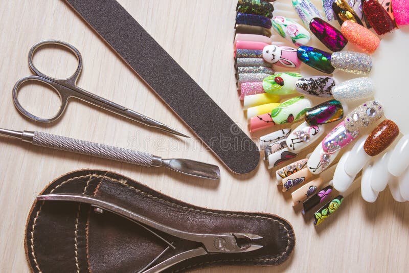 Set of Manicure Instruments Stock Photo - Image of equipment, nail ...