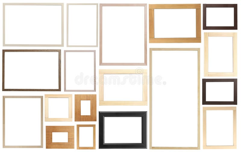 Set of Many Different Frames Isolated on White Stock Illustration ...