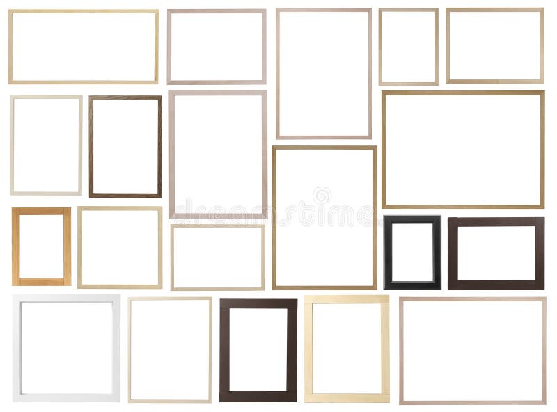 Set of Many Different Frames Isolated on White Stock Illustration ...