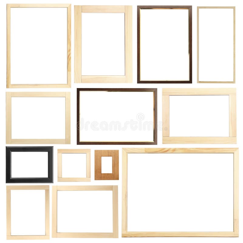 Set of Many Different Frames Isolated on White Stock Image - Image of ...