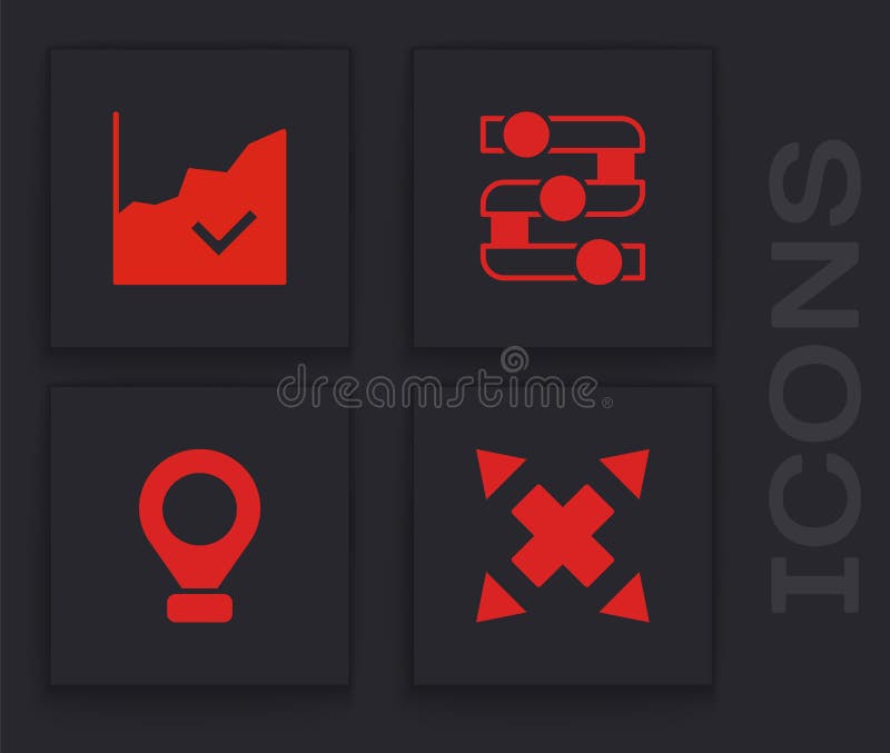 Set Many Ways Directional Arrow, Financial Growth Increase, Graph ...