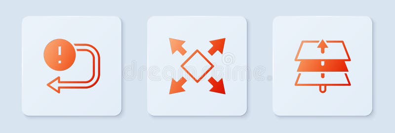 Set Many Ways Directional Arrow, Arrow and Layers. White Square Button ... Set Many Ways Directional Arrow, Arrow and Layers. White Square Button ...