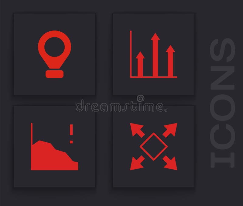 Set Many Ways Directional Arrow, Location, Pie Chart Infographic and ...