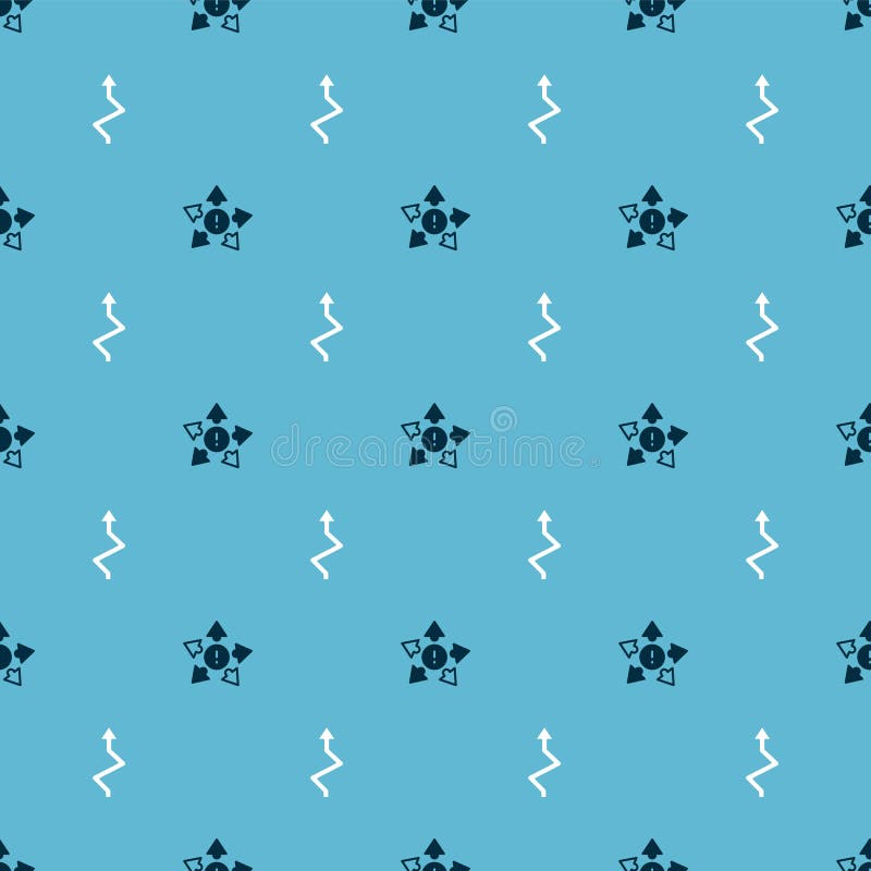 Set Many Ways Directional Arrow and Arrow on Seamless Pattern. Vector ...