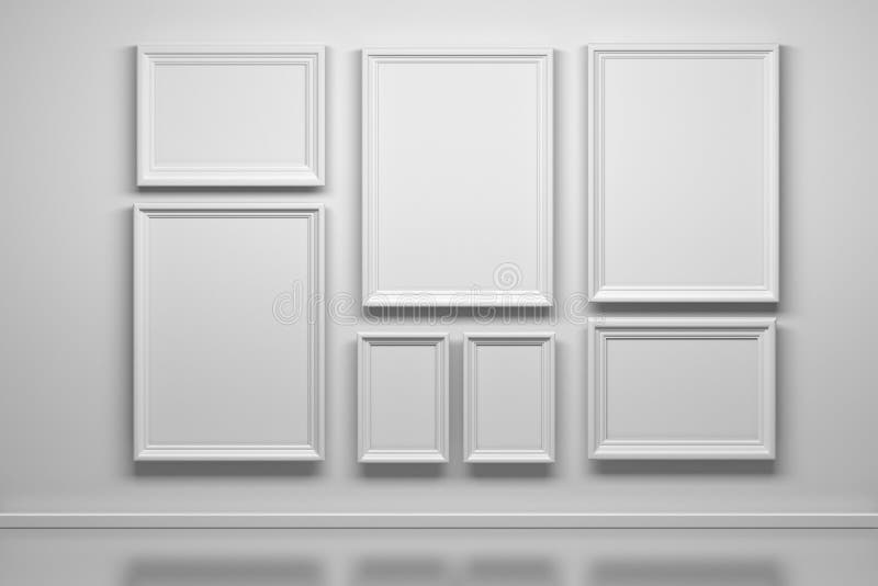 Set of many white frames stock illustration. Illustration of painting ...