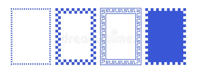 Set of Maori Chessboard Border Frame. Rustic Decorative Design Elements ...