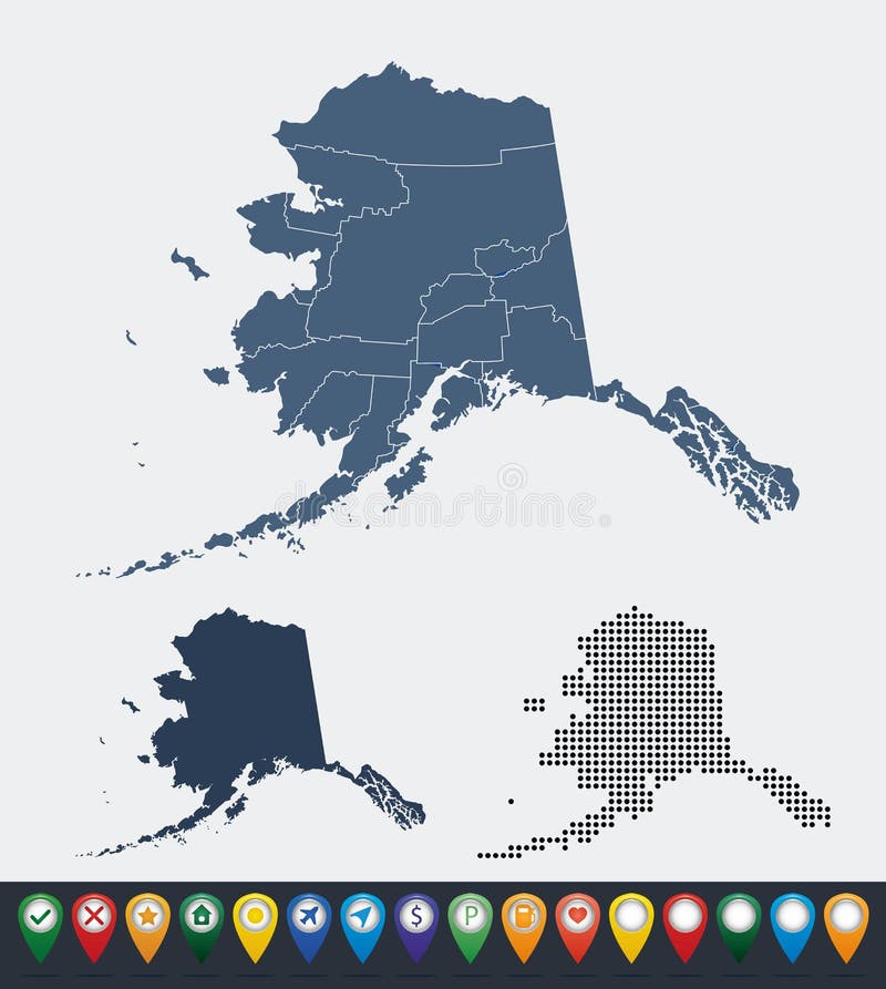 Alaska State Map Counties Stock Illustrations – 584 Alaska State Map Counties Stock ...