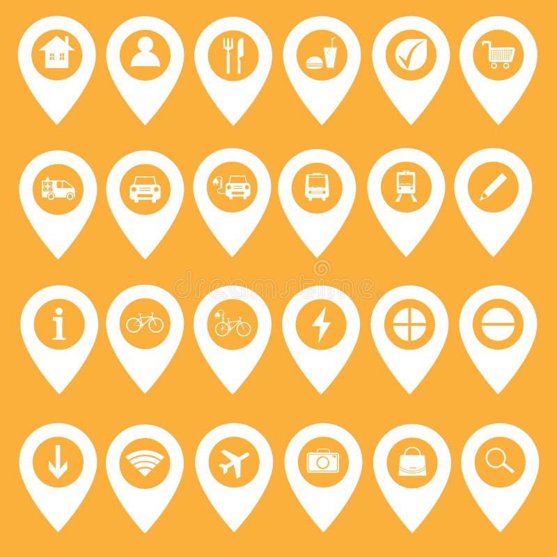Set of Map Icons & Markers - Vector Illustration Stock Illustration ...