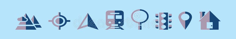 Set of Map Legend Cartoon Icon Design Template with Various Models ...