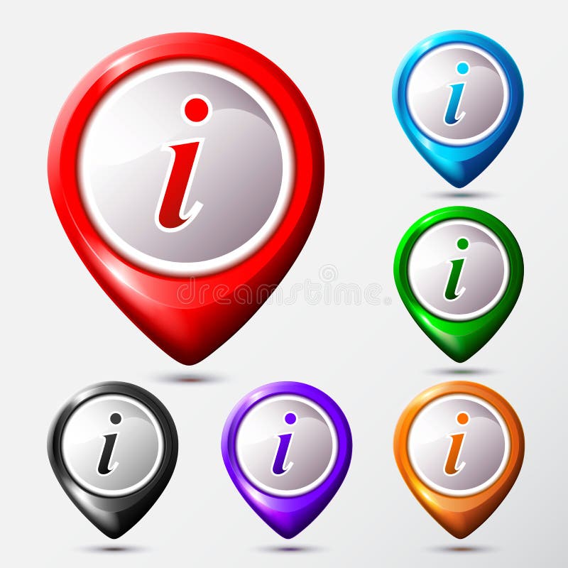 Set of Map Location Information Signs. Info Round Symbol Stock ...