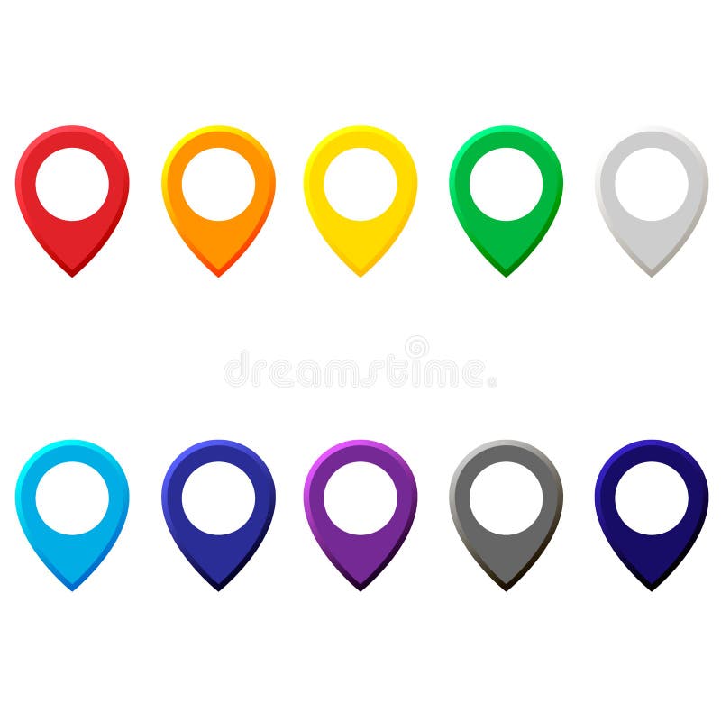 Set of Map Location Markers. Stock Illustration - Illustration of ...