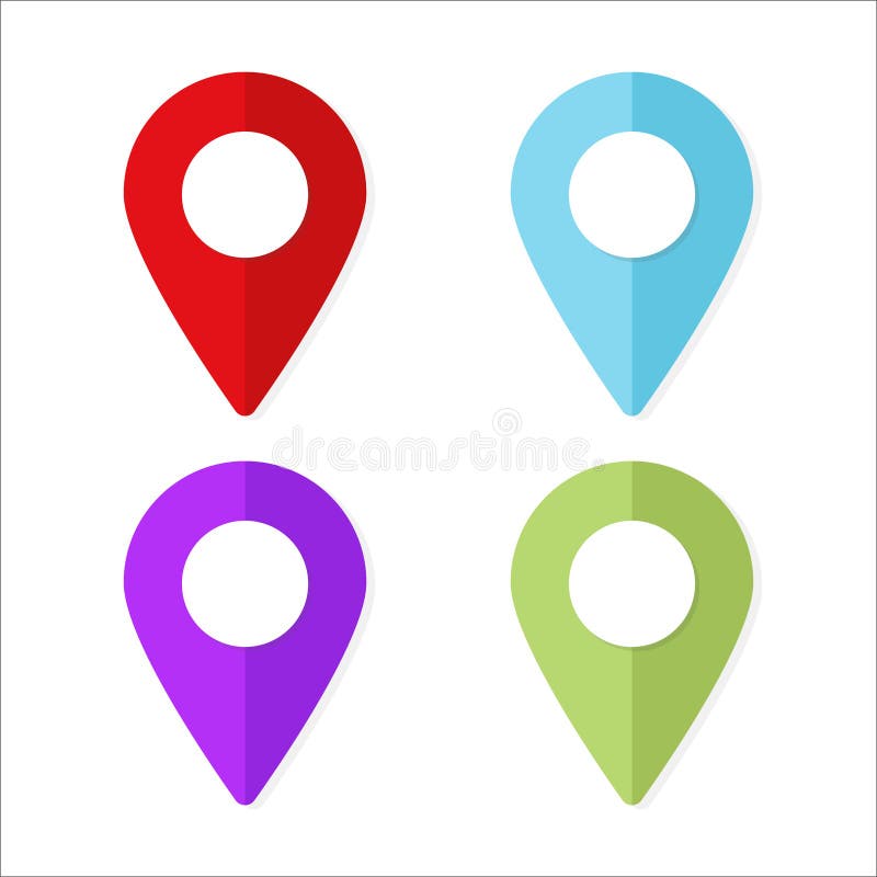 Set of Map Loccation Pins Color Vector Stock Vector - Illustration of ...