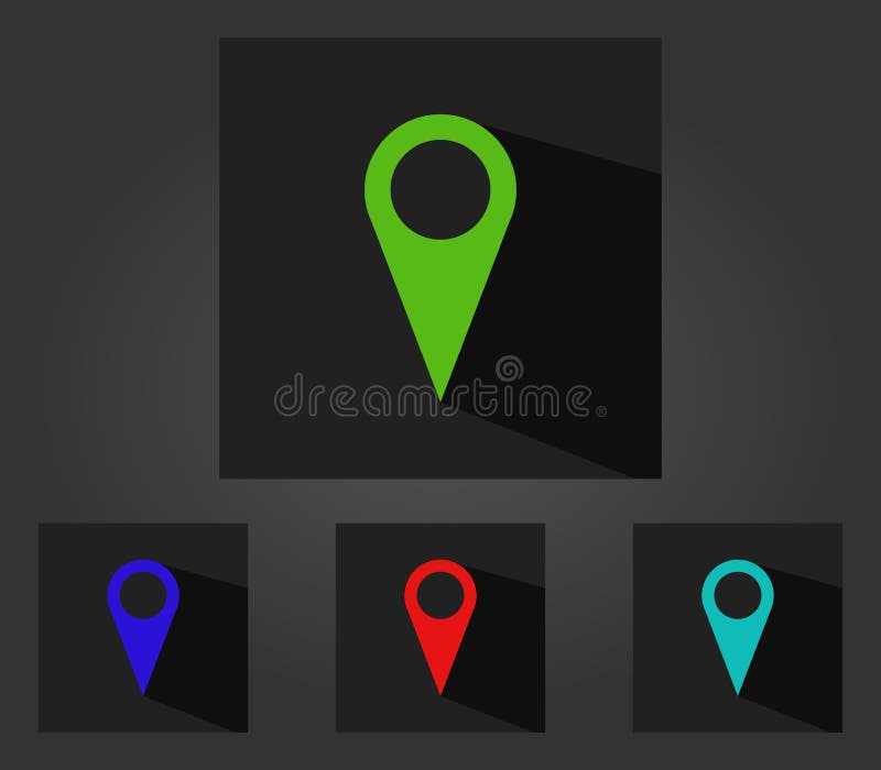 Set of Map Markers Icons Illustrated Stock Illustration - Illustration ...