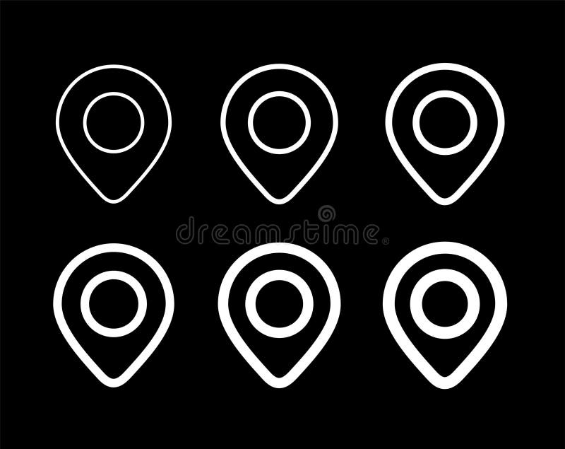 Set of Map Pin Line Icon, Collection of Location Pin Icon, Linear Style ...