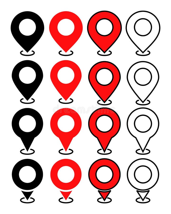 Set of Map Pin. Pinpoint Icon. Illustration Vector Stock Vector ...