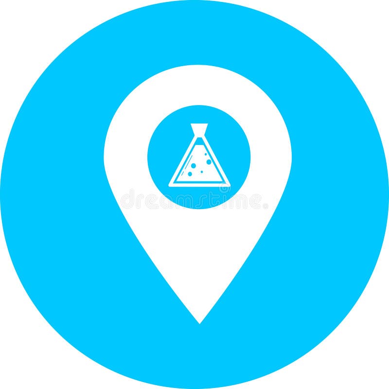 Set of Map Pin Pointer in Blue Circle Icon. Element of Map Point for ...