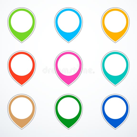 Set of map pins stock vector. Illustration of symbol - 102322453