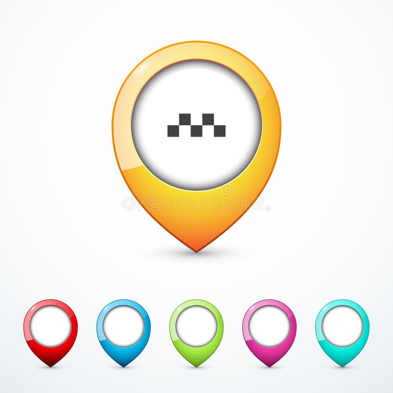 Set of Map Pins. Vector Illustration Stock Vector - Illustration of ...