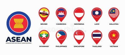 Flag Asean Association Southeast Asian Nations Membership Stock ...