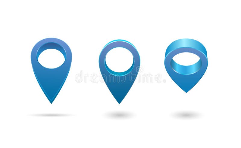Set Map Pointer 3d Pin Location Symbols Vector Stock Vector ...