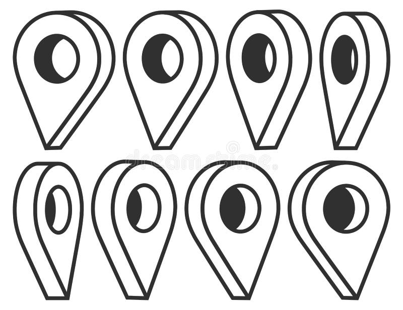 Set of Map Pointer. Location Symbols. Web Location Point Icon, Pointer ...