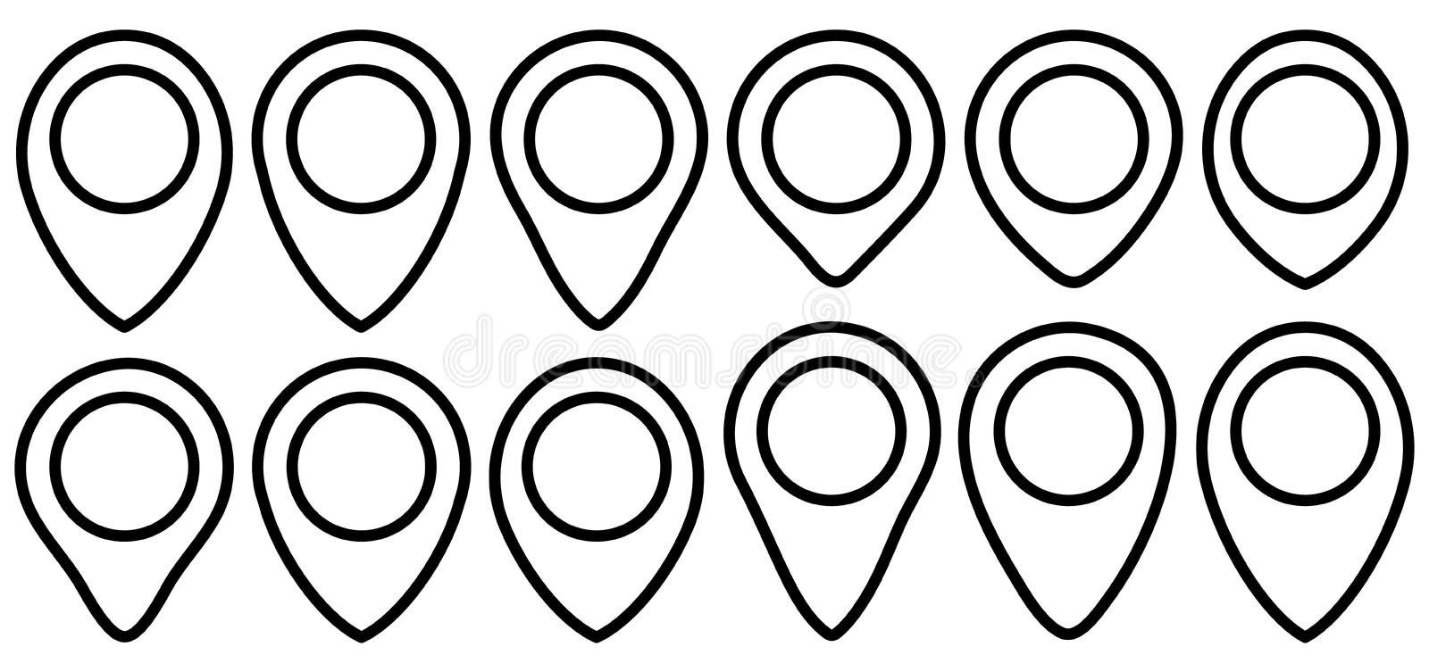 Set of Map Pointer. Location Symbols. Web Location Point Icon, Pointer ...