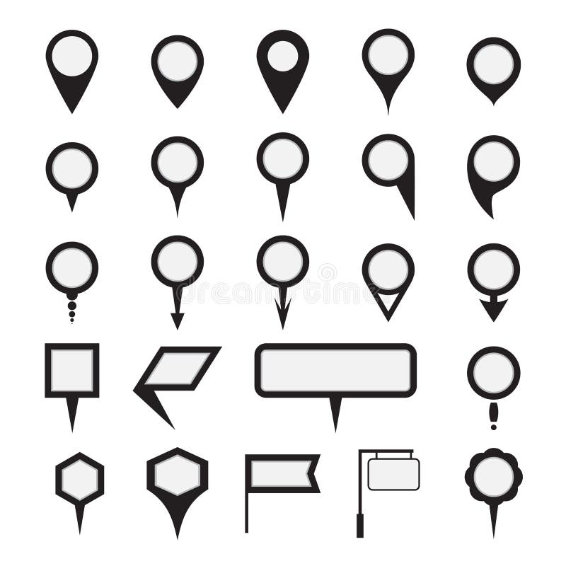 Set of map pointers icons stock vector. Illustration of info - 45489222