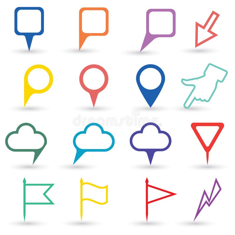 Set of Map Pointers. Navigation Pointers Collection Stock Illustration ...