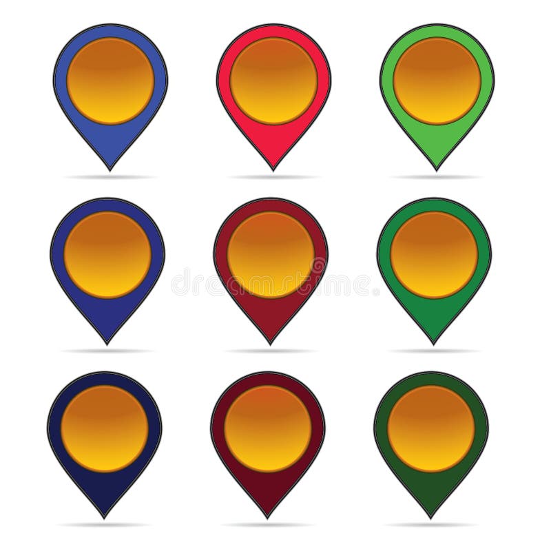 Set of map pointers. #4 stock illustration. Illustration of icon - 41405163