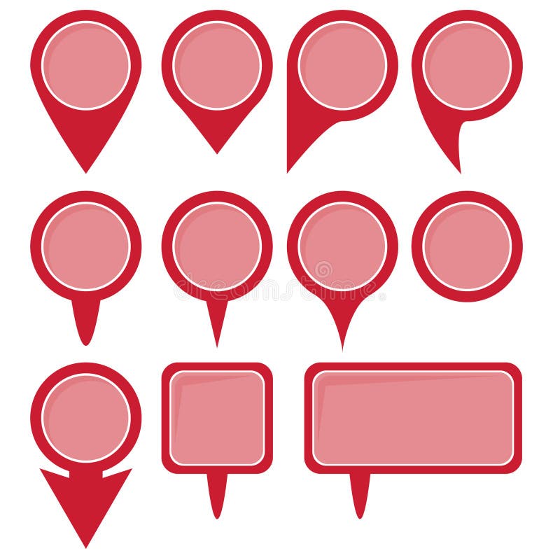 Set Of Map Pointers Stock Vector Illustration Of Navigation 127696494