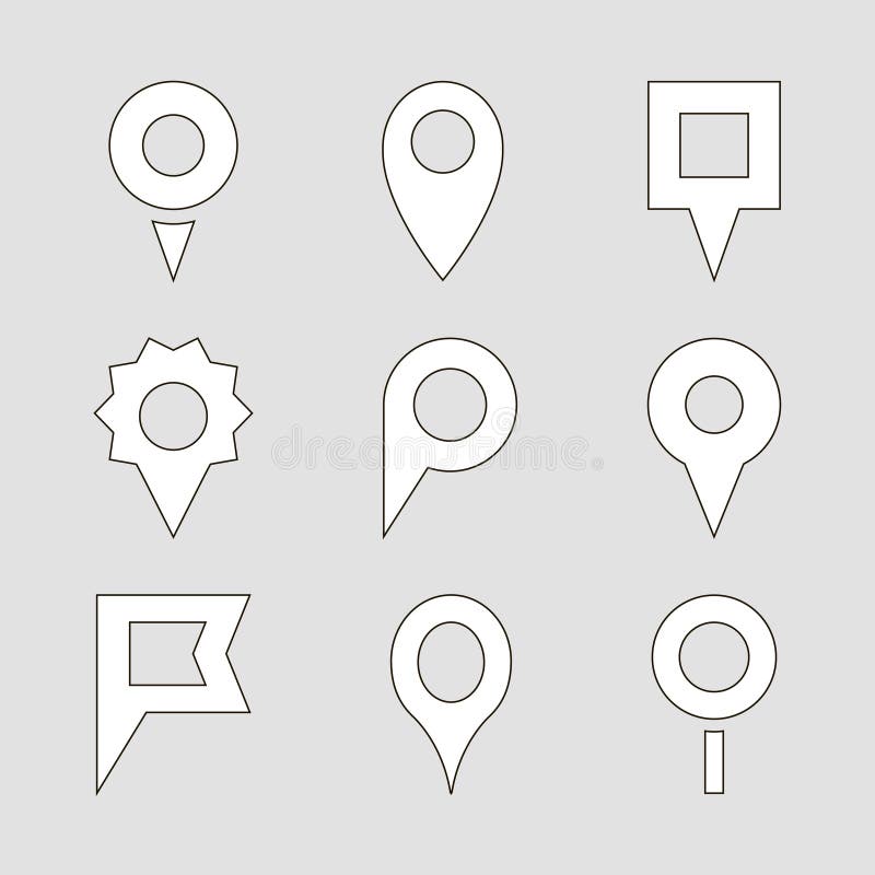 Set of map pointers. stock vector. Illustration of circle - 107140780