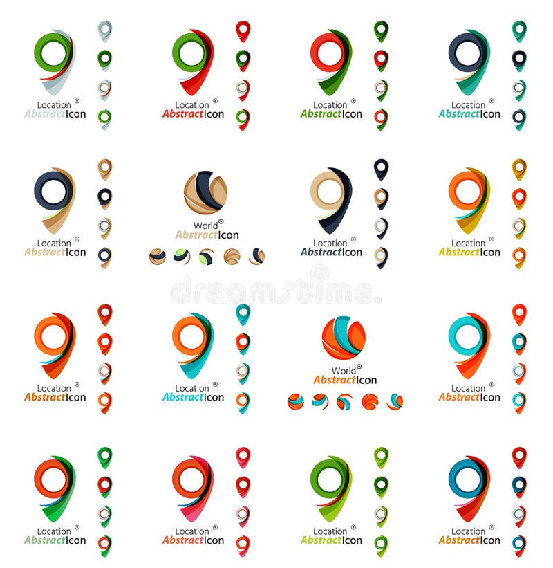 Set of map tag logo icons stock vector. Illustration of locator - 58371908