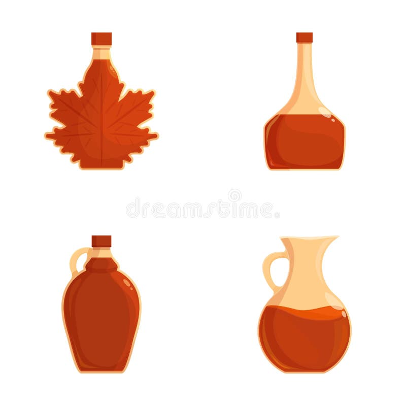 Set of Maple Syrup Bottles Vector Illustration Stock Illustration ...