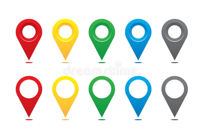 Set of Mapping Markers. Set of Icons for Web or Markers on Maps Stock ...