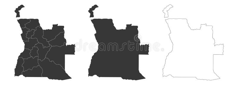 Set of 3 Maps of Angola - Vector Illustrations Stock Vector ...