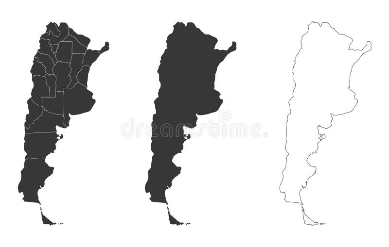 Set of 3 Maps of Argentina - Vector Illustrations Stock Vector ...