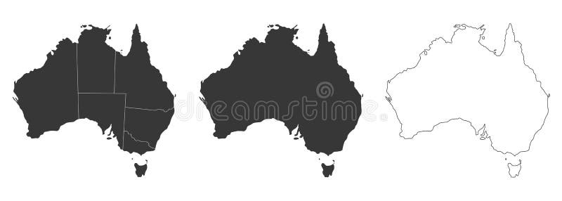 Set of 3 Maps of Australia - Vector Illustrations Stock Vector ...