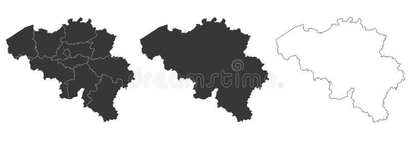 Set of 3 Maps of Belgium - Vector Illustrations Stock Vector ...