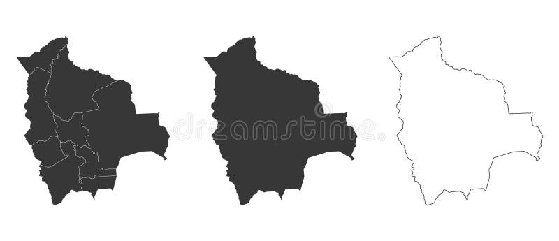 Set of 3 Maps of Bolivia - Vector Illustrations Stock Vector ...