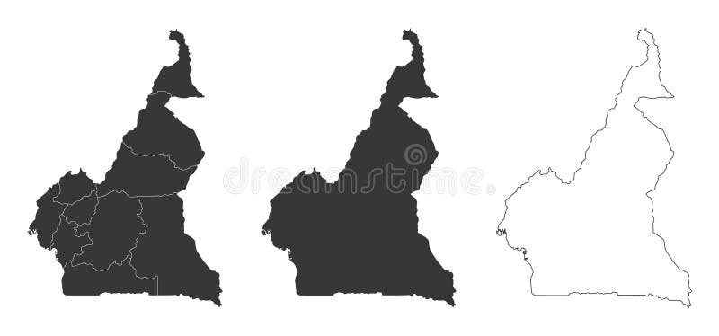Set of 3 Maps of Cameroon - Vector Illustrations Stock Vector ...