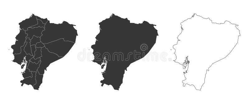 Set of 3 Maps of Ecuador - Vector Illustrations Stock Vector ...
