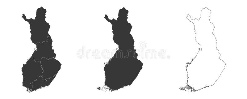 Set of 3 Maps of Finland - Vector Illustrations Stock Vector ...